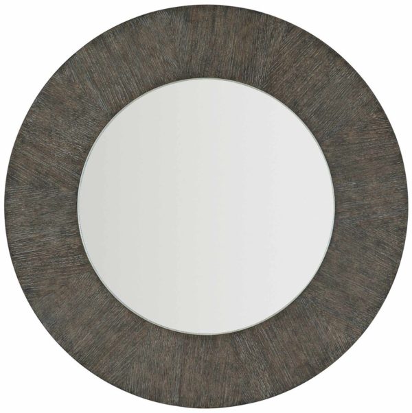 Linea Round Mirror in Cerused Charcoal | SR Interiors