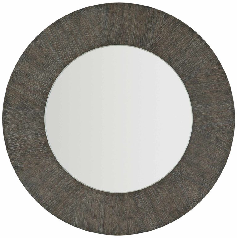 Linea Round Mirror in Cerused Charcoal | SR Interiors
