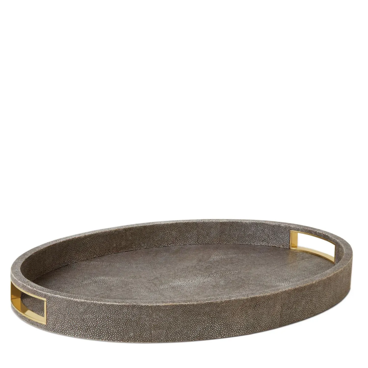 AERIN Modern Shagreen Cocktail Tray - Chocolate | SR Interiors