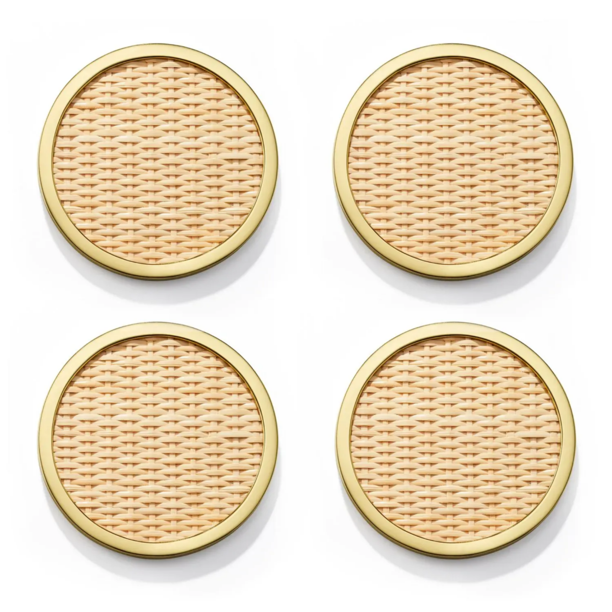 AERIN Colette Cane Coaster (Set of 4) | SR Interiors