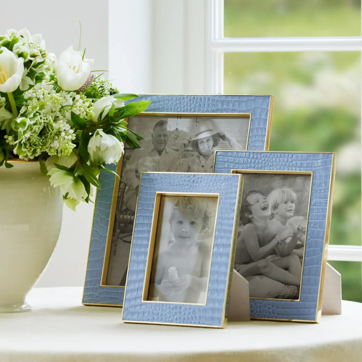 AERIN Classic Croc Leather 5x7 Frame | SR Interiors