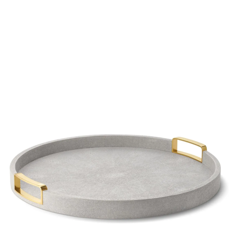 AERIN Carina Shagreen Round Small Tray | SR Interiors